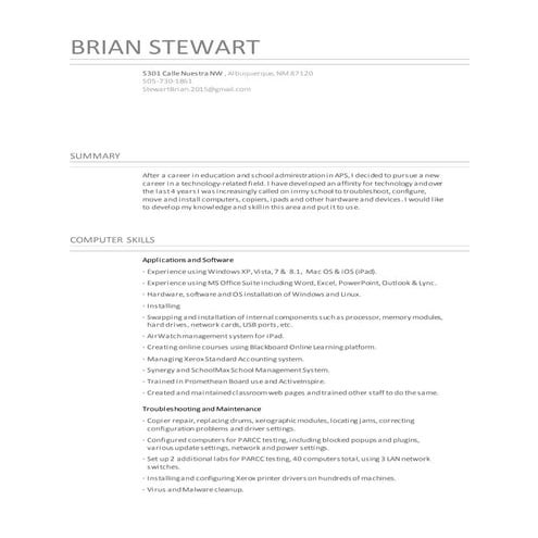 BRIAN STEWART new resume | DOCX