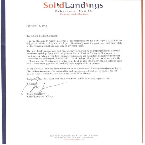 Letter of Recommendation - Ngo | PDF