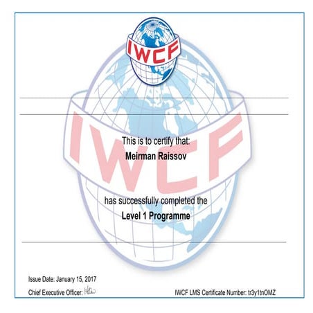 Level 1 Programme_IWCF Level 1 Programme | PDF