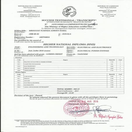 HND Transcript | PDF