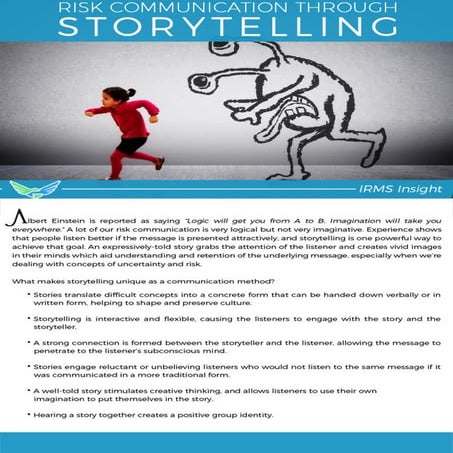 Risk communication & storytelling IRMS | PDF