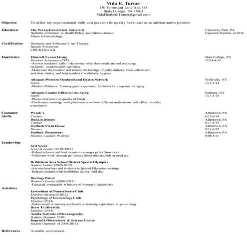 Cossette O'Connor, resume 2016 | PDF
