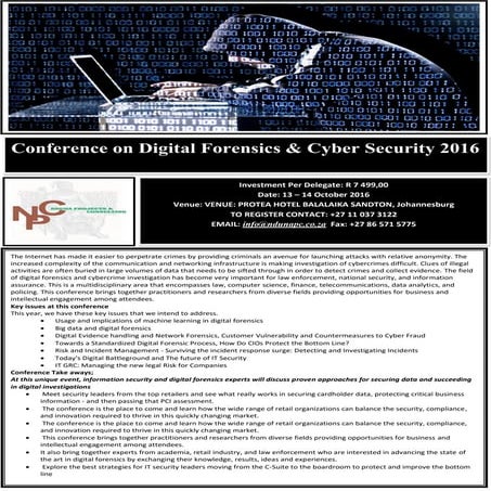 Conference on Digital Forensics & Cyber Security 2016 | PDF