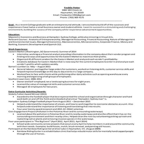 Resume June 23,2015 | DOCX
