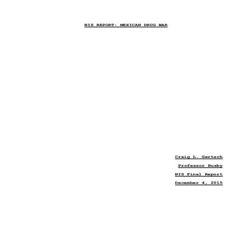 CraigGertschMexicanCartelPaper | PDF