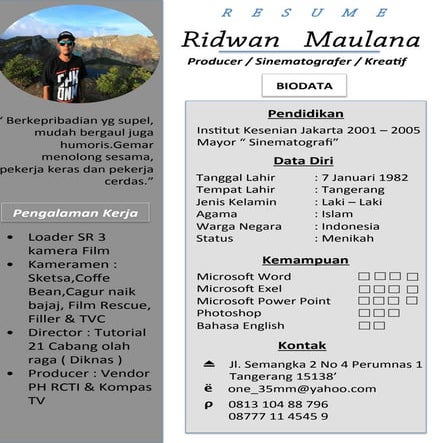 CV Ridwan | PDF