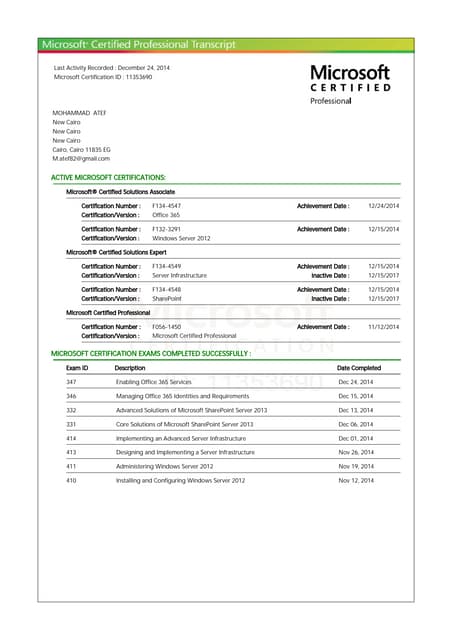 MS_Learning_Transcript | PDF