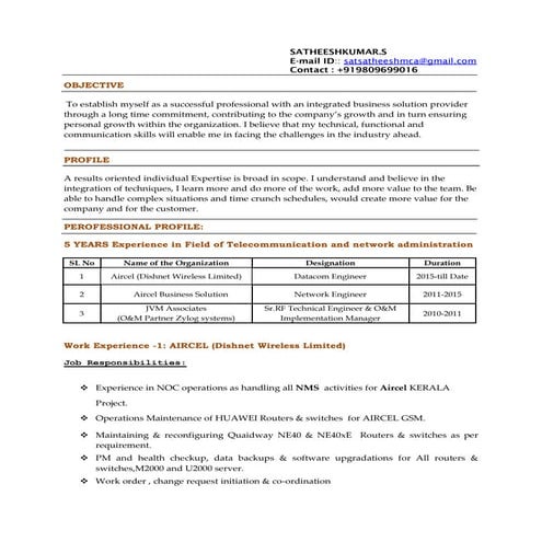 Satheesh Resume | PDF