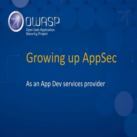 Growing Up Appsec And Asvs Ppt