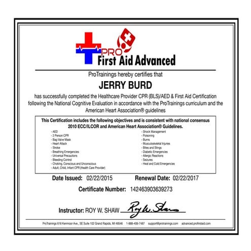 first aid certificate | PPT