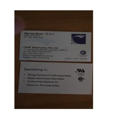 My Business Card (C & W Electronics Pte Ltd) | PDF