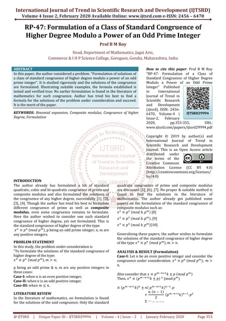 Rp-99: Formulation of Standard Cubic Congruence of Composite Modulus- A ...