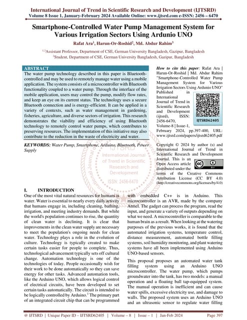 Presentation for water pump for college | PPTX