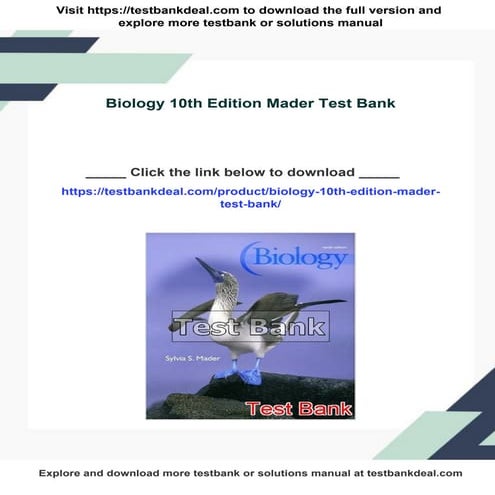 Download full ebook of Biology 10th Edition Mader Test Bank instant ...