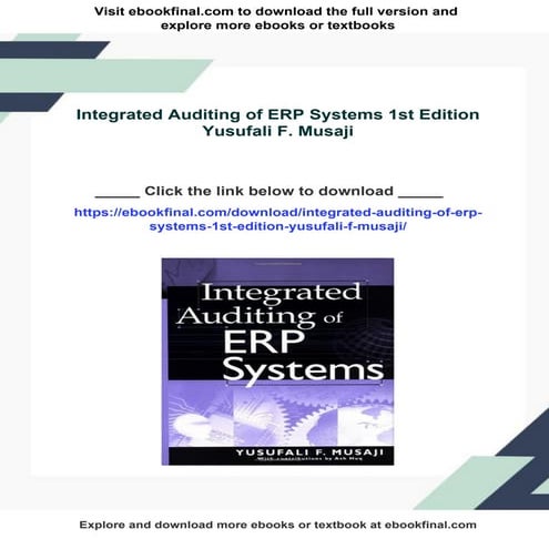 Integrated Auditing of ERP Systems 1st Edition Yusufali F. Musaji | PDF