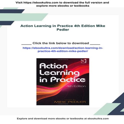 Action Learning in Practice 4th Edition Mike Pedler | PDF