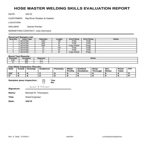 Welding Test Results | PDF
