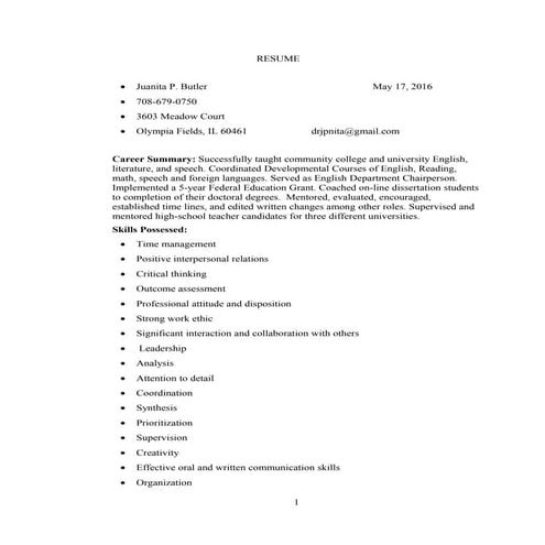 Flexjobs resume 2016 | DOC