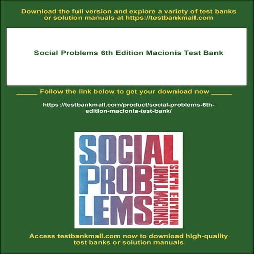 Social Problems 6th Edition Macionis Test Bank | PDF
