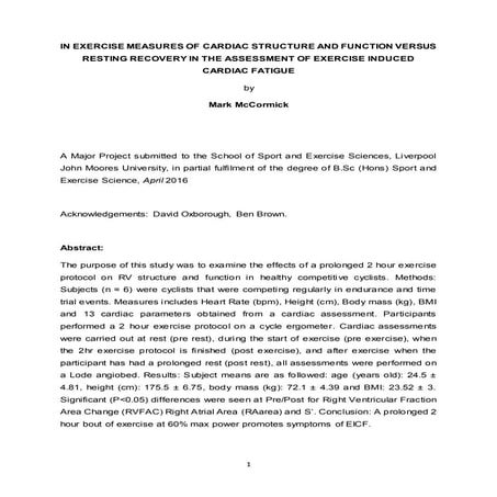 Major Project final draft | DOCX | Heart and Cardiovascular Diseases ...