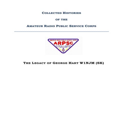 History of ARES NTS and RACES by George Hart | PDF