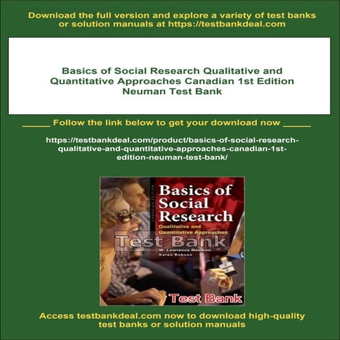 Basics of Social Research Qualitative and Quantitative Approaches Canadian 1st Edition Neuman ...