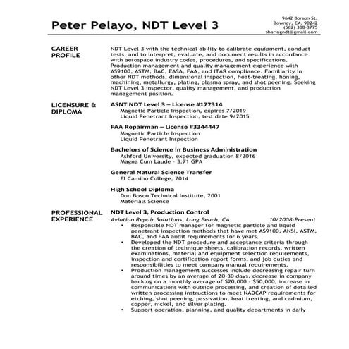 Peter Pelayo Resume | PDF