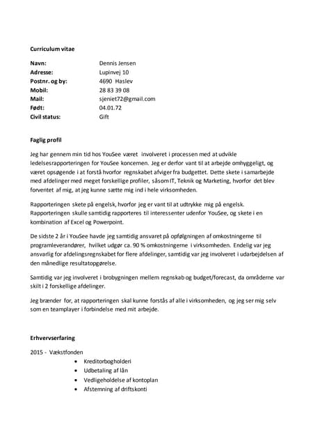 CCA CV nyeste_1 | PDF