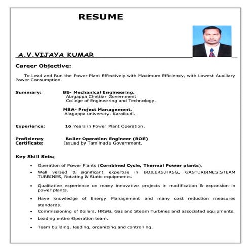 vijay resume QEC | DOC | Power and Energy Industry | Industries