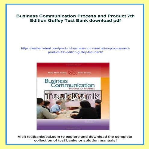 Business Communication Process and Product 7th Edition Guffey Test Bank ...