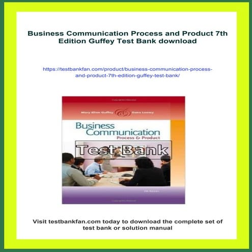 Business Communication Process and Product 7th Edition Guffey Test Bank ...