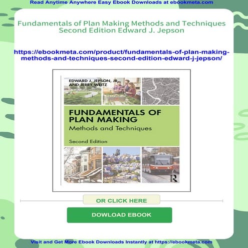 Fundamentals of Plan Making Methods and Techniques Second Edition ...