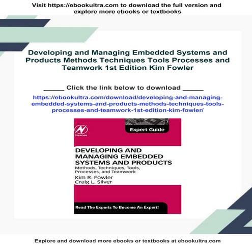 Developing and Managing Embedded Systems and Products Methods Techniques Tools Processes and ...