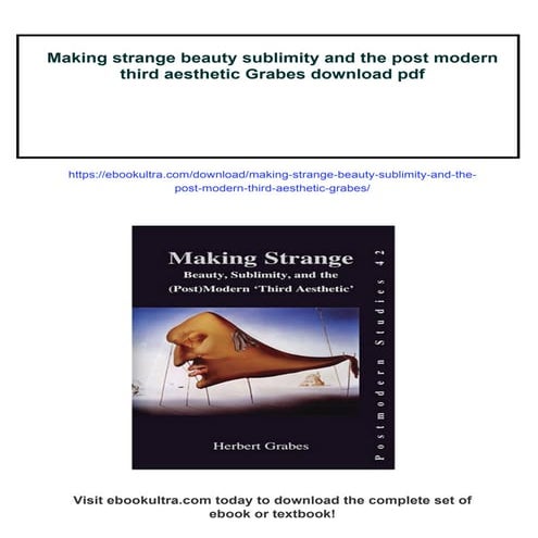 Making strange beauty sublimity and the post modern third aesthetic ...