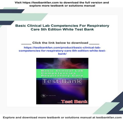 Basic Clinical Lab Competencies For Respiratory Care 5th Edition White ...