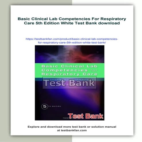 Basic Clinical Lab Competencies For Respiratory Care 5th Edition White ...