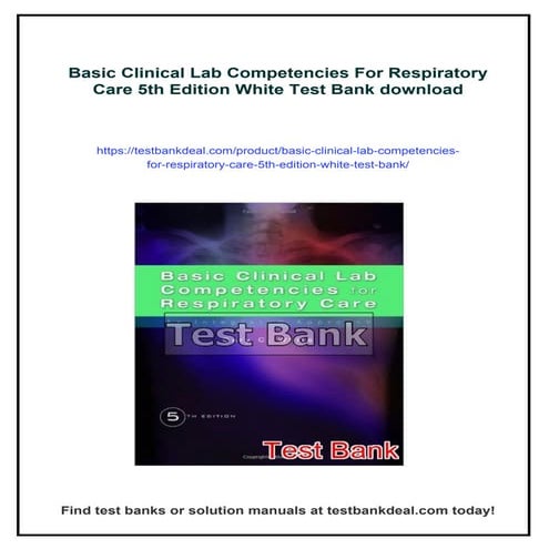 Basic Clinical Lab Competencies For Respiratory Care 5th Edition White ...