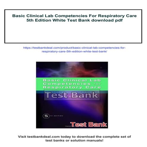 Basic Clinical Lab Competencies For Respiratory Care 5th Edition White ...