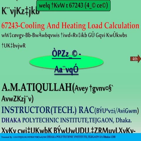67243 cooling and heating load calculation | PPTX