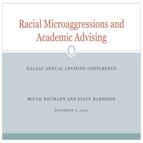 Racial Microaggressions in Advising | PPTX