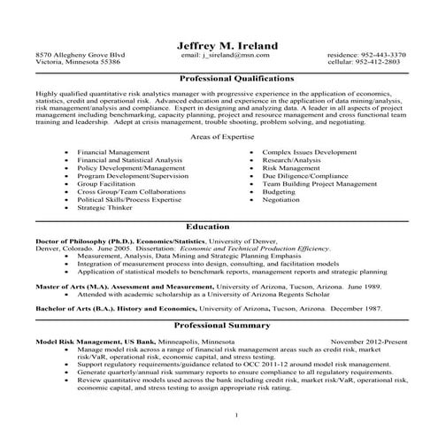 Jeffrey Ireland Resume | DOC