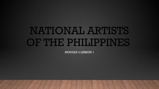 NATIONAL ARTISTS OF THE PHILIPPINES | PPTX