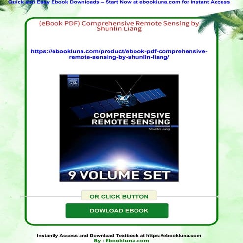 (eBook PDF) Comprehensive Remote Sensing by Shunlin Liang | PDF