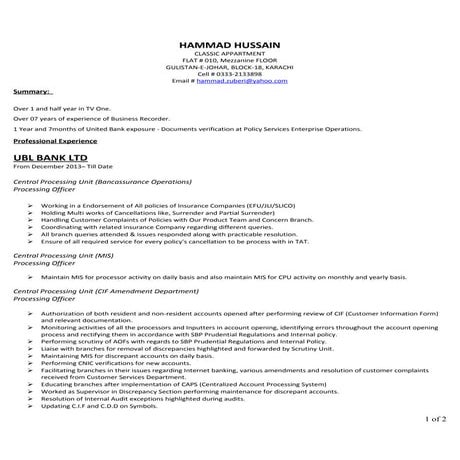 Hammad Resume.. | PDF