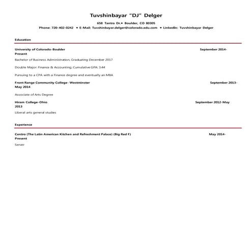 Resume First Temp | PDF