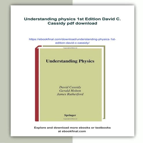 Understanding physics 1st Edition David C. Cassidy | PDF