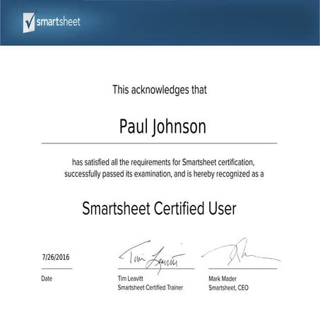 Smartsheet Certification PASS | PDF | Computer Software and ...