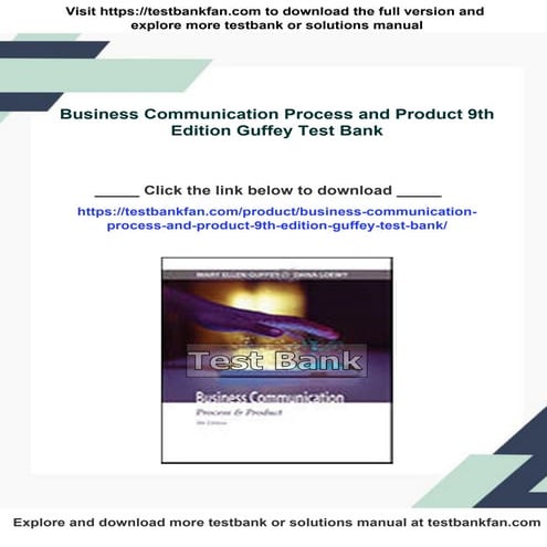 Business Communication Process and Product 9th Edition Guffey Test Bank ...
