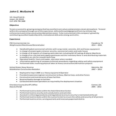 Resume - John C. McGuire III 2020 | PDF