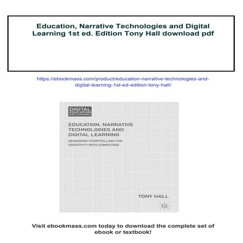 Education, Narrative Technologies and Digital Learning 1st ed. Edition ...